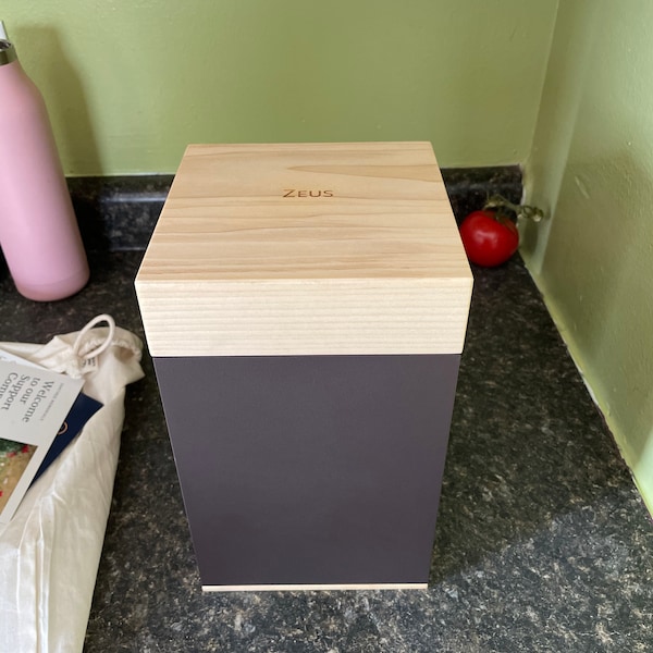 Contemporary Wood Urn, Poplar Wood Urn, Modern Cremation Urn, Box Urn ...