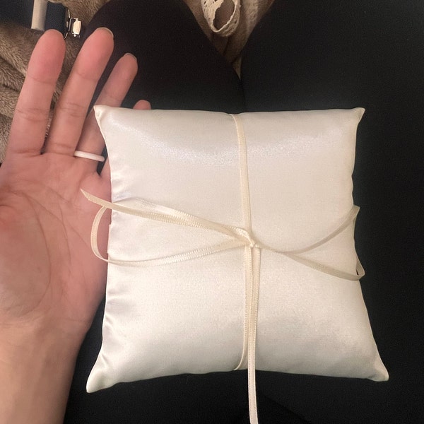 Small Ring Pillow, Ivory Satin Engagement Ring Pillow, Mini Ring Bearer ...