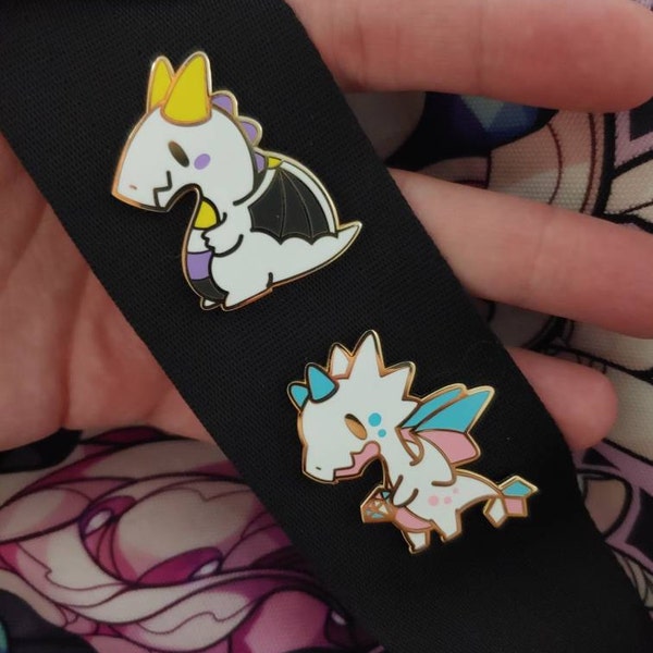 Nonbinary Pride Dragon Enamel Pin Etsy 3375