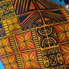 Traditional Polynesian Tapa Checkered Design Fabric| Cotton Light ...