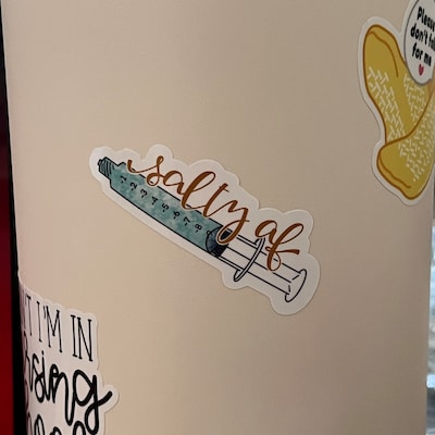 Funny Saline Flush Vinyl Sticker. Stocking Stuffer. Gift for Nurse ...
