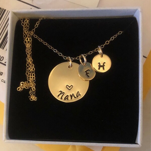 Gold Nana Necklace 14k Gold Filled Grandma Mimi Necklace