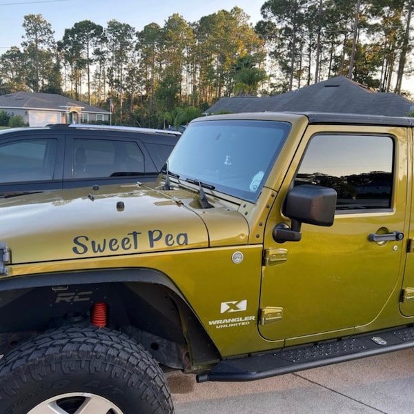 Custom Hood Name Decal | Car Vinyl Sticker Banners | Offroad Vehicles ...