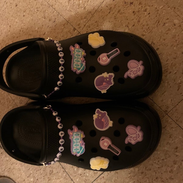 Pink Hearts & Pearls Croclette /heart Croc Chain / Personalized Jewelry ...