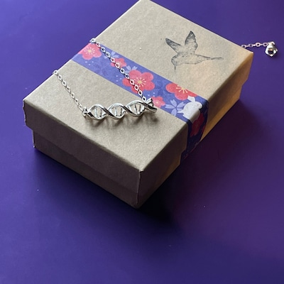 Silver or Gold DNA Necklace or Bracelet, Science Jewelry, 3D DNA Double ...