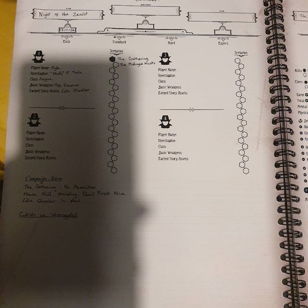 Investigators Journal - Campaign Log - Arkham Horror - Etsy UK