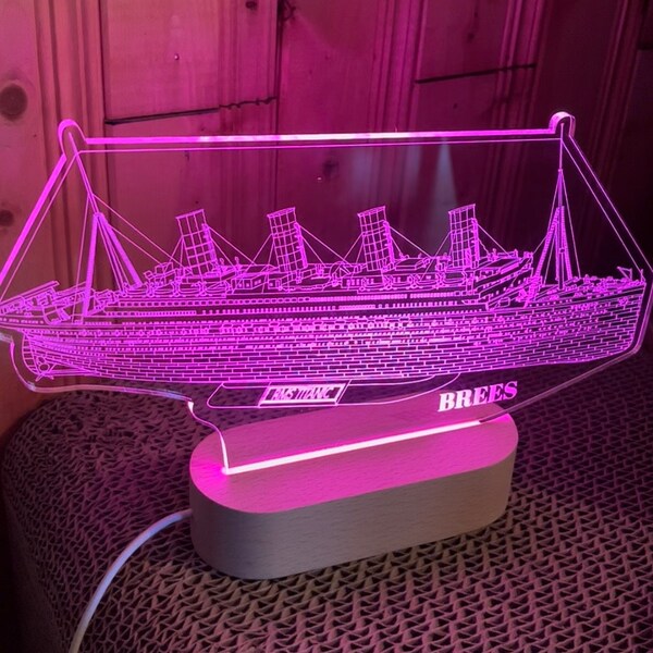 Titanic LED Lamp: Personalized Ship Decor, White Star Line Gift - Etsy