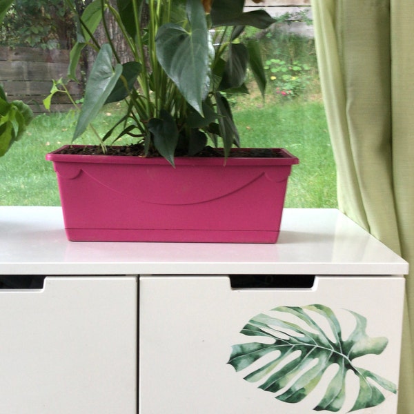 Large Watercolor Monstera Wall Decals, Jungle Theme Decor, Monstera ...