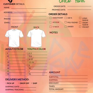 Custom Order Form Template Canva Template Printable - Etsy