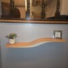 Floating Shelf Wall Mounted, Walnut Hanging Geometric Shelves, Curved ...