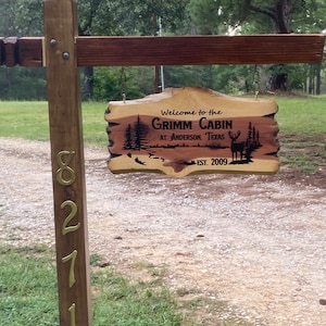 Live Edge Wood Sign Wooden Cedar Carve Cabin Outdoor Sign Custom Wood ...