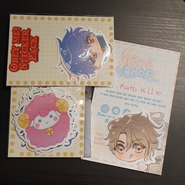 Obey Me! Shall We Date Chibis Stickers 1 & 2 | Mammon, Lucifer, Asmo ...