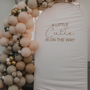 A Little Cutie is on the Way Baby Shower Party Decal Sign Gender Reveal ...