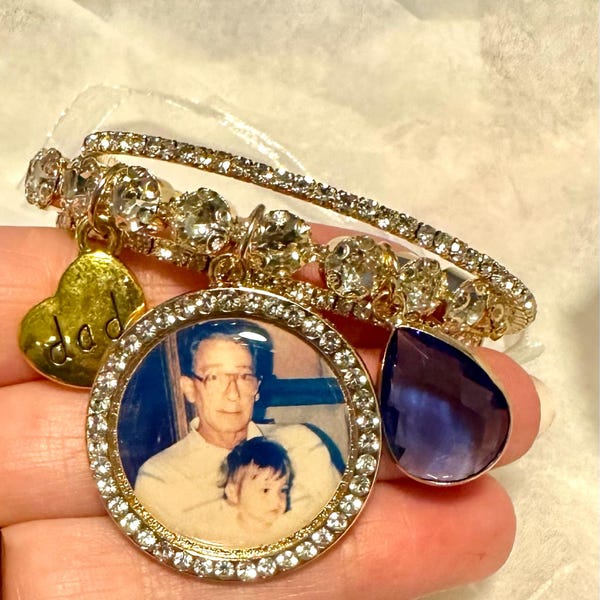 Groom Memory Pin, Boutonniere Charm, Bridal Bouquet Charm, Custom Photo ...