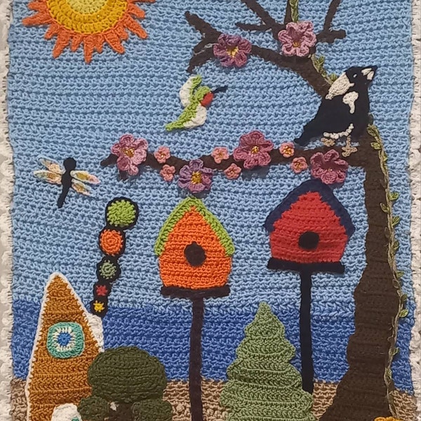 Hummingbird Applique - Crochet PATTERN PDF - Bird, Garden - Jayda ...