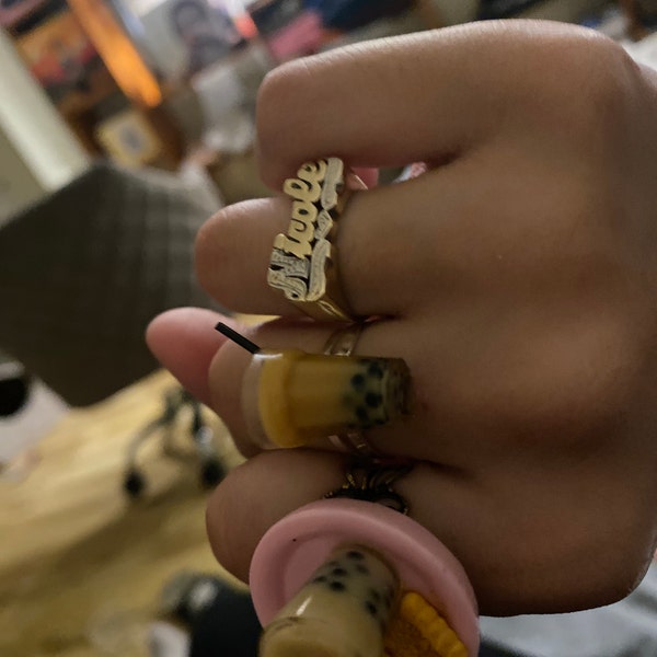 Milk Tea Ring- Boba Tea Ring, Coffee Ring, Miniature Food - Etsy