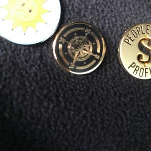 Compass Enamel Pin Black | Etsy