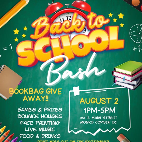 Back to School Bash Flyer, DIY Flyer Template Design, Community Event ...