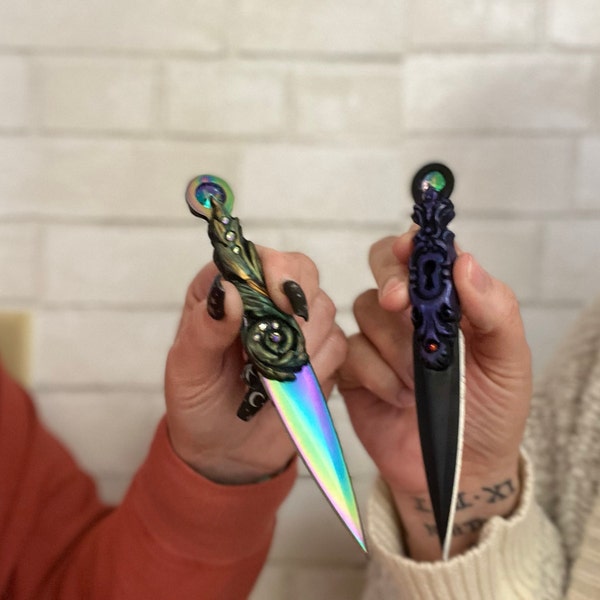 Mini Wiccan Athame Woodland Crystal Blade Wicca Ritual Knife Ritual ...