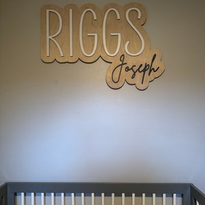 Stacked Custom Name Sign, Wood Name Sign, Nursery Sign, Nursery Letters ...