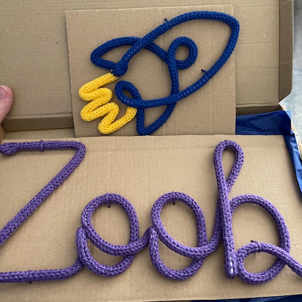 Knitted Name Sign,custom Wire Name,gifts for Kids,rope Words,nursery ...