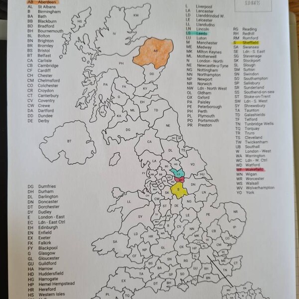 PERSONALISED UK Postcode Sales Map, Business Colour in Map, Etsy Sales ...