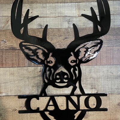 Buck Head Deer Hunting Monogram Split SVG File Cutting Template-silhouette Clip Art for ...