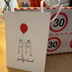 Geburtstagskarte party hard Klappkarte oder Postkarte - Etsy.de