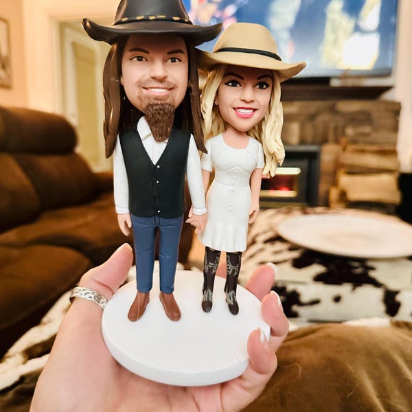 Handmade Custom Marry to Me Kiss Wedding Bobble Head Handmade Polymer ...