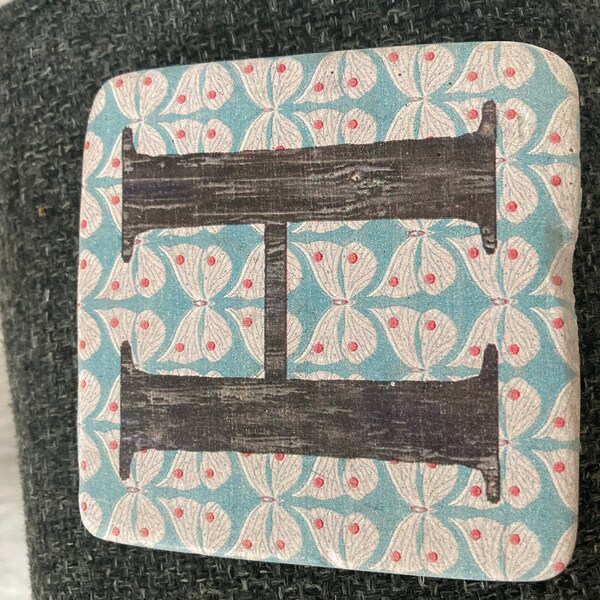 Handmade Alphabet Resin Coasters Ceramic Stone Coffee Tea Drink Shabby ...