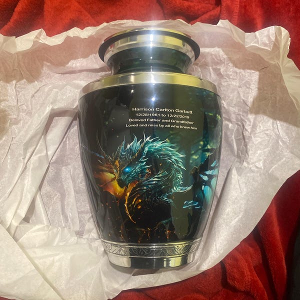 Dragon Urn for Ashes – Ashes Keepsake Urn, Modern Decorative Burial Urn ...
