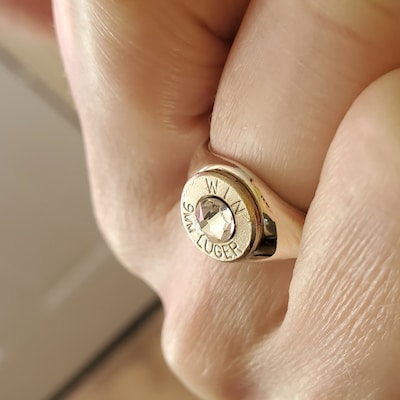 Bullet Ring, Winchester Solid .925 Sterling Silver Band Nickel Bullet ...