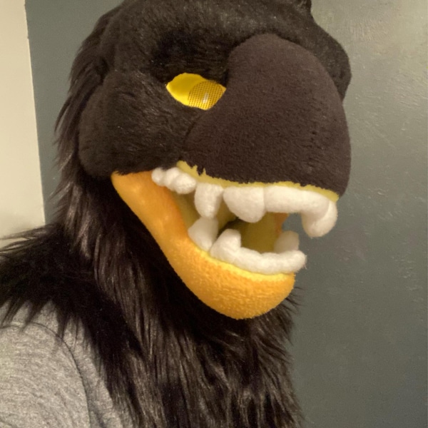 Digital Item!! Dino Mask Raptor Fursuit Hood Pattern + Tutorial ~ PDF ...