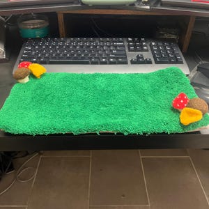 Pink Checkered Keyboard Rug Light Pink Hand Tufted Keyboard Pad ...