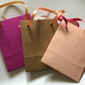50 Extra Small Luxury Metallic Paper Bags .hand Made.satin Ribbon ...