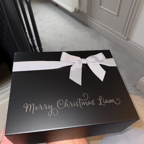 Large Navy Gift Box With Ribbon Bridesmaid Gift Box Bridesmaid Proposal ...