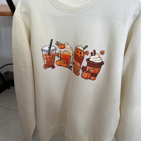 Fall Coffee Sweater, Cute Fall Sweatshirt, Coffee Lover Shirt ...