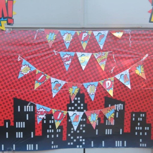 SUPERHERO Party Banners ONLY! Printable Superhero Birthday Banner ...