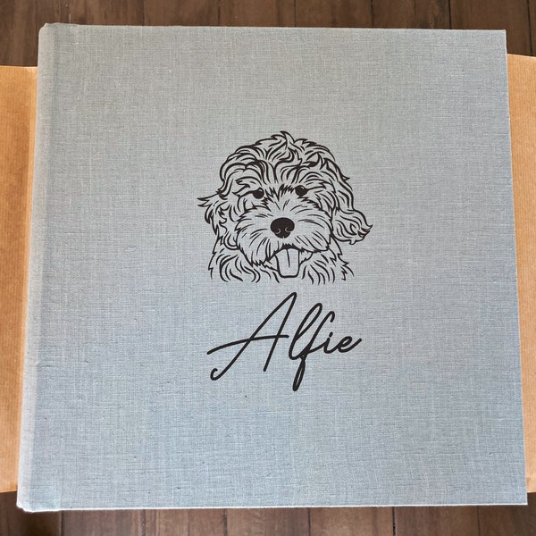 Linen Wedding Photo Album - Modern Wedding Gift, Anniversary Scrapbook ...