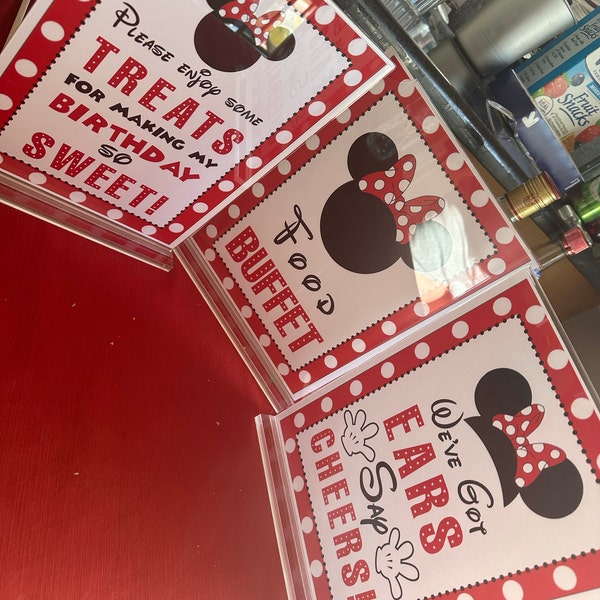 Printable Set of Minnie Mouse Party Signs, 5x7 and 8x10 INSTANT ...