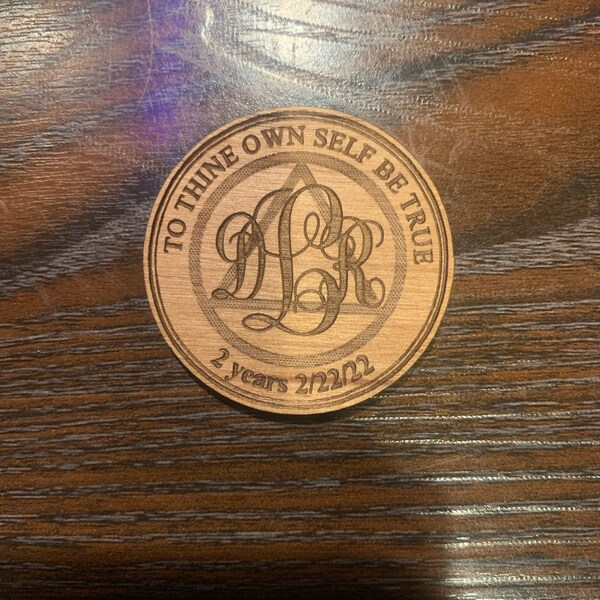 AA Medallion, Alcoholics Anonymous Monogram Token, Personalized ...