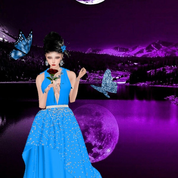 30 Royal Blue Foil and Glitter Butterfly Digital Image 300 Dpi Instant ...