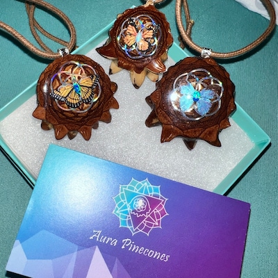 Supernova With Opal & Mandala Pinecone Pendant Necklace Sacred Geometry ...