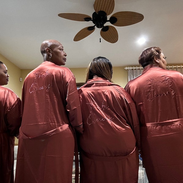 Custom Satin Robe, Personalized Christmas Gift for Women With Her Name ...