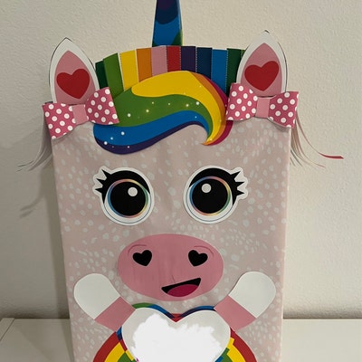 Unicorn Valentine Box Printable Decor Kit 3D Rainbow Horn, 3D Horse ...