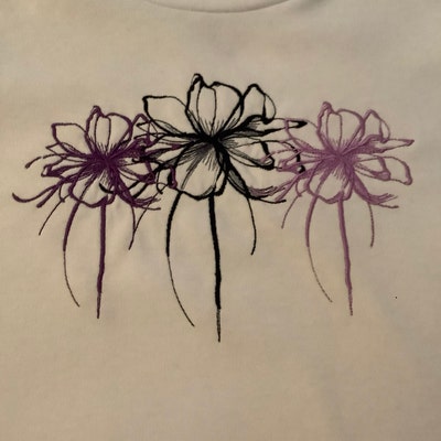 Black Flower Ink Machine Embroidery Design Black Flower Embroidery ...