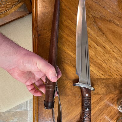 Big Falcata Sword With Straight Handle, Long Kukri Machete Handmade in ...