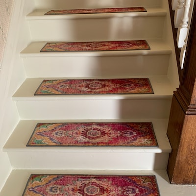 Stair Treads Rug, Bohemian Rug, Washable Rug, Stair Step Mat, Soft Rug ...