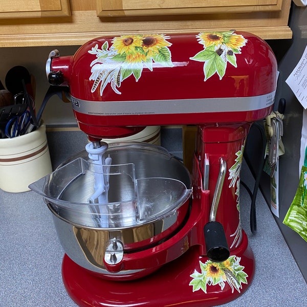 Watercolor Sunflower Mixer Decals: Kitchen Decor - Etsy