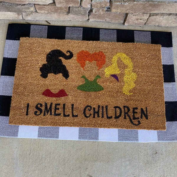 Hocus Pocus Inspired i SMELL Children Halloween Doormat Front Porch ...